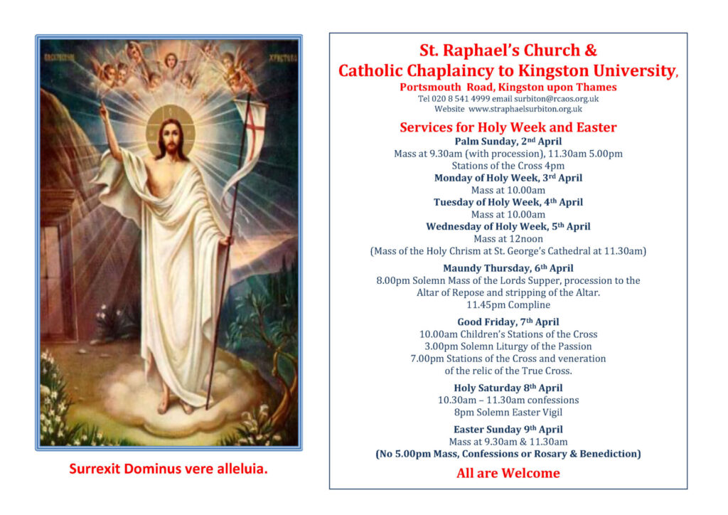 Easter 2023 – ST RAPHAEL'S CATHOLIC CHURCH